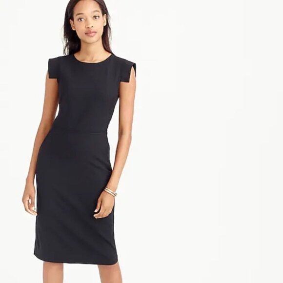 J. Crew | Dresses | J Crew Resume Sheath Dress In Stretch Ponte Black ...